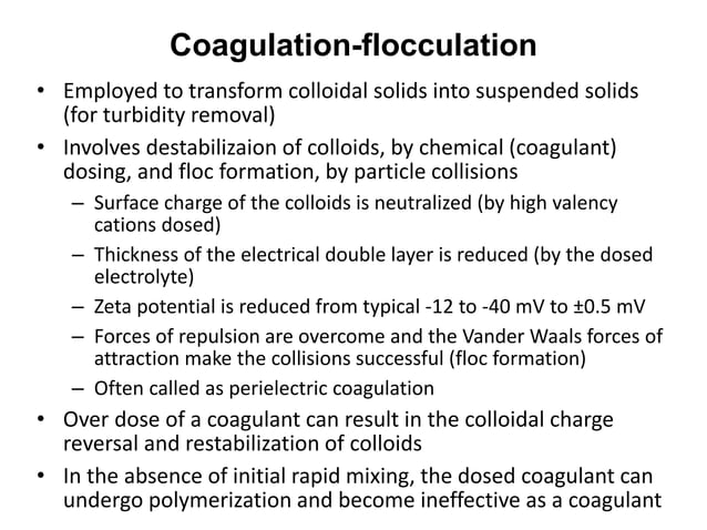 07 coagulation-flocculation-settling | PPTX | Chemistry | Science