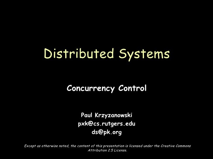 Concurrency Distributed Computing