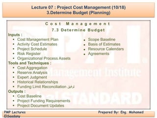 PMP Preparation - 07 Cost Management | PPT