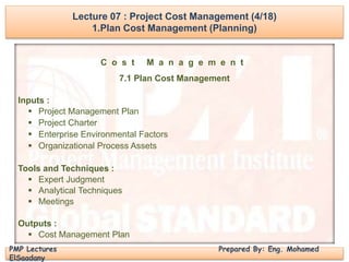 PMP Preparation - 07 Cost Management | PPT