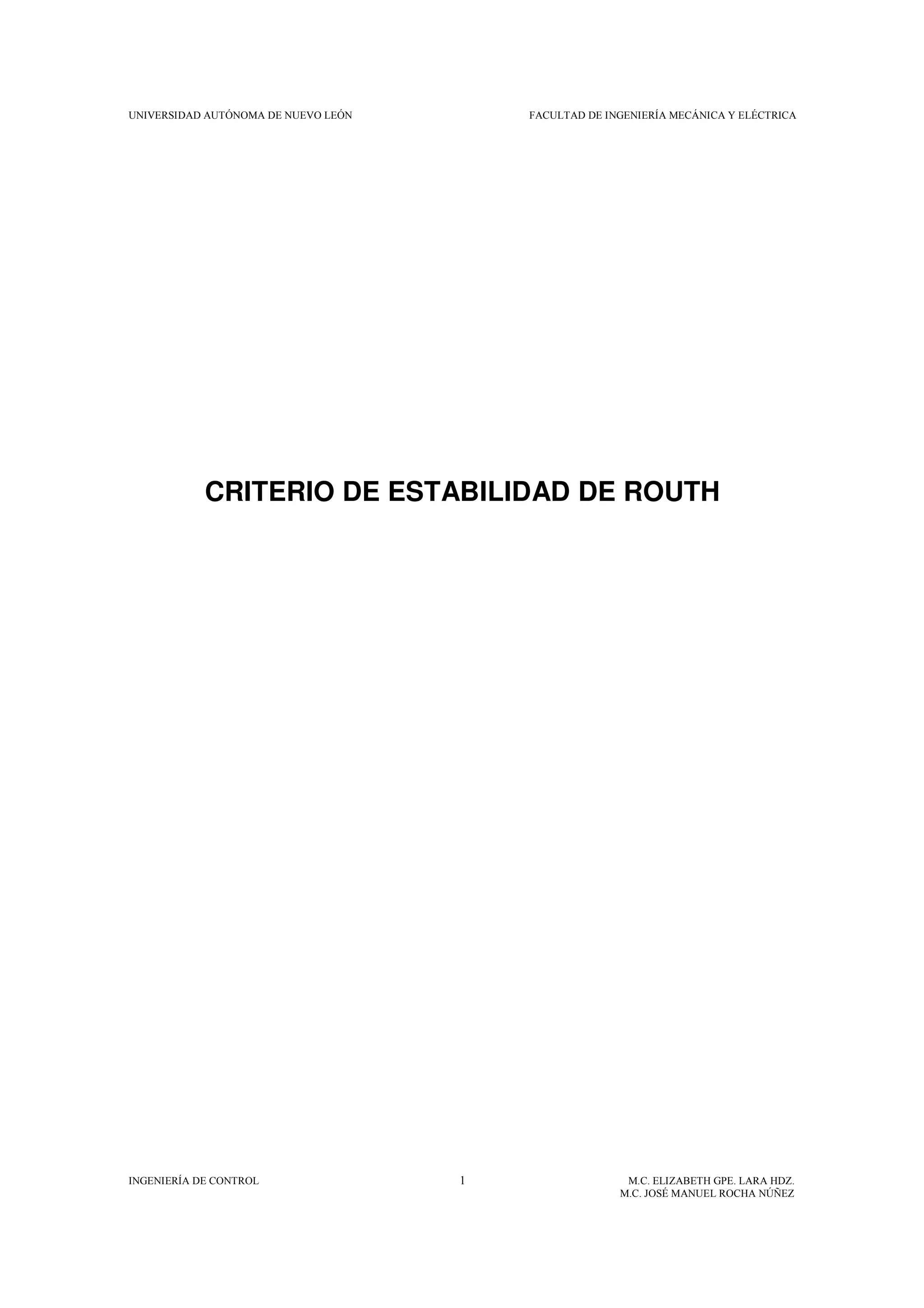 07 criterio de estabilidad de routh | PDF