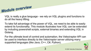 07 - Extending VQL and API in Velociraptor.pptx