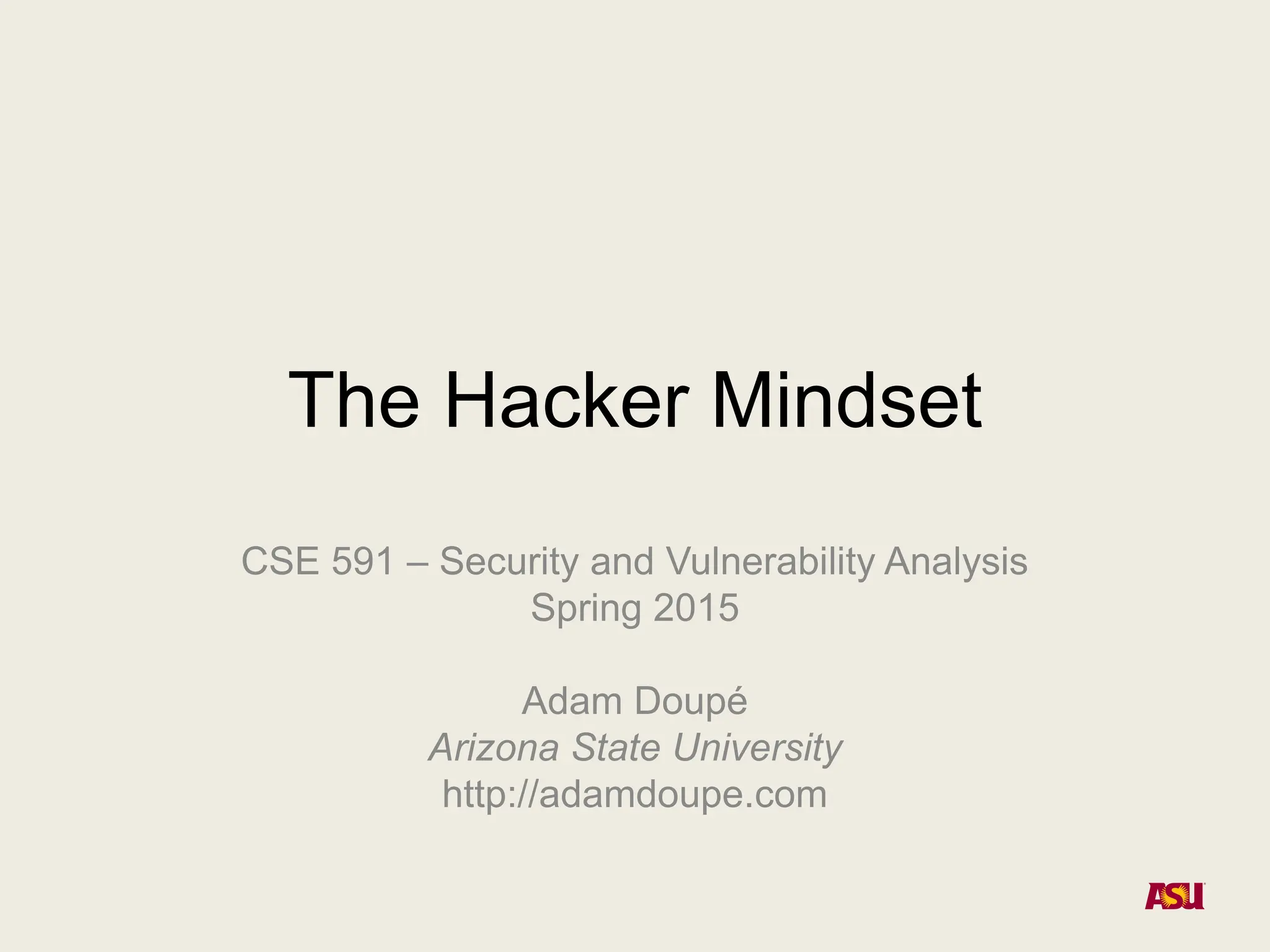 Unlocking Cyber Insights: Hacker-Mindset | PPT