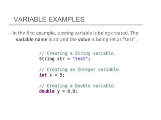 07 java variables | PPTX
