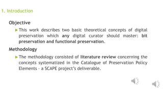 Fundamental concepts in digital preservation | PPTX