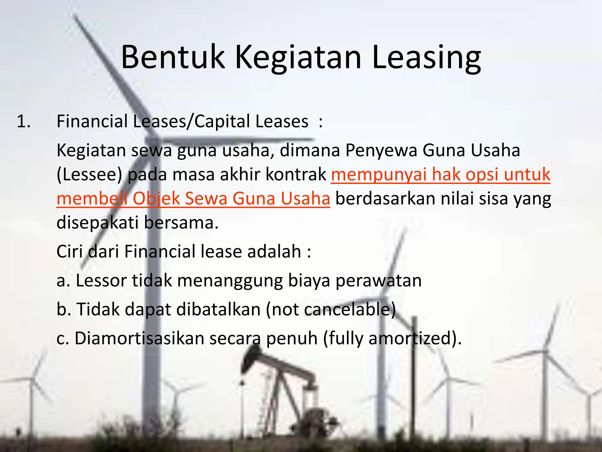 Presentasi Leasing Pada Lembaga Keuangan Non Bank | PPT