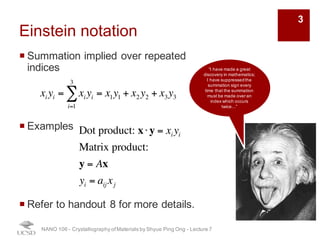 UCSD NANO106 - 07 - Material properties and tensors | PDF