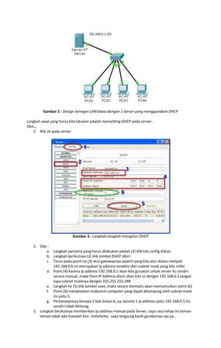 07. membuat jaringan dhcp pada kelas c menggunakan cisco packet tracer ...