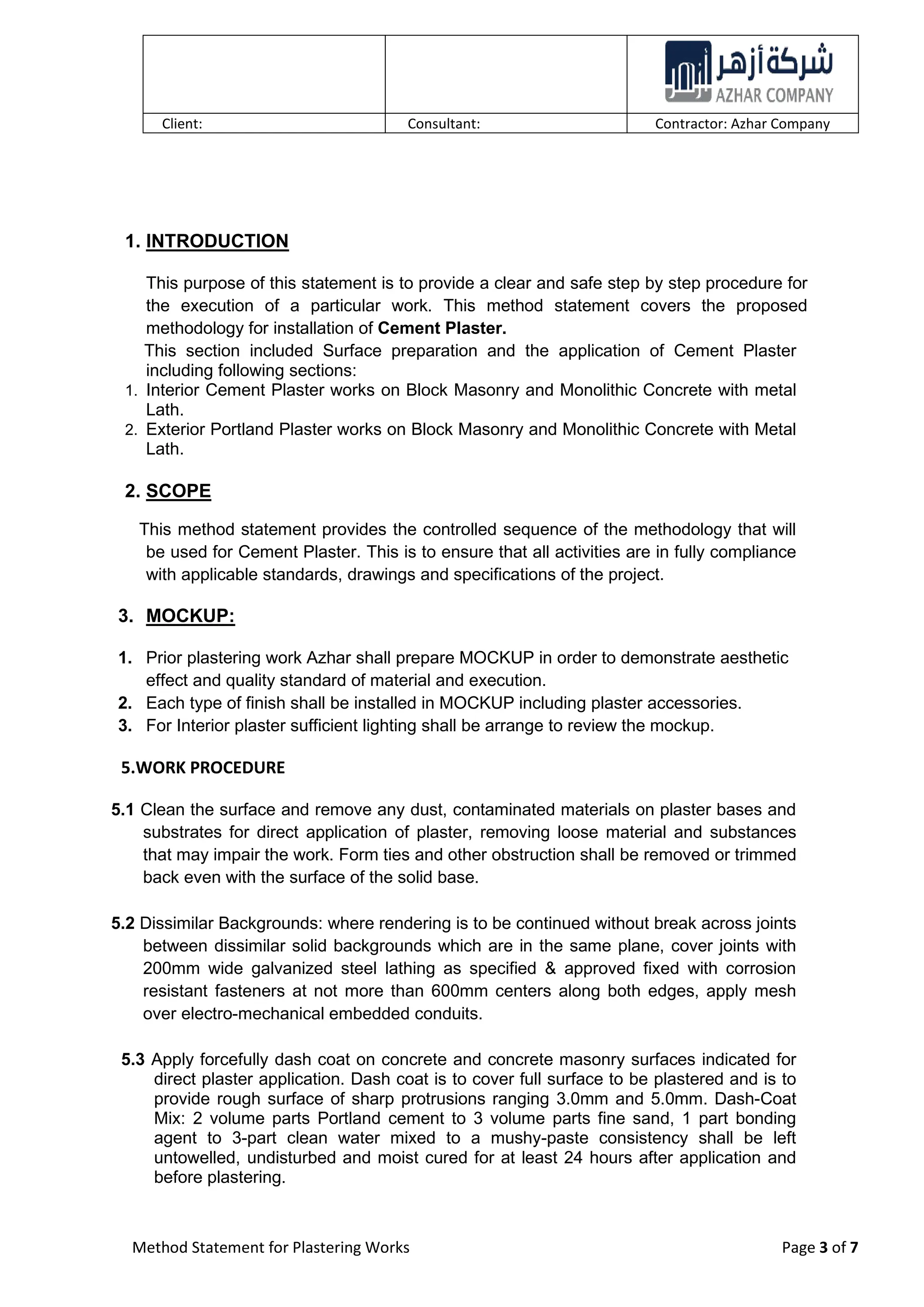 07 - Method Statement for Plastering Works.pdf