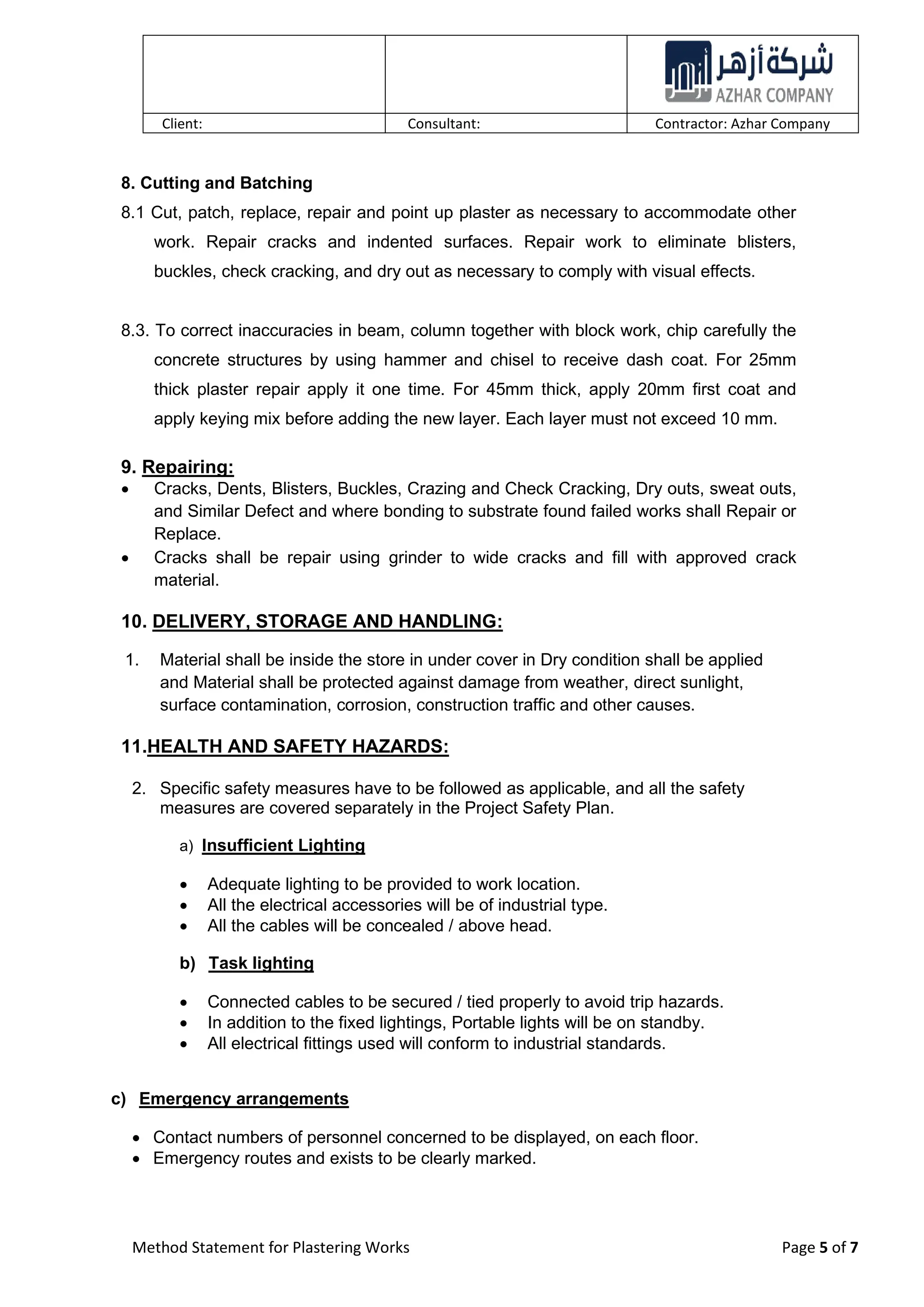 07 - Method Statement for Plastering Works.pdf