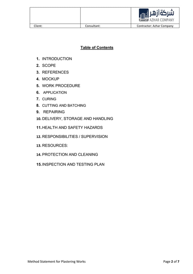 07 - Method Statement for Plastering Works.pdf