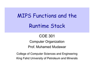 07-MIPS-Functions.pptx COMPUTER ORGANIZATION AND ASSEMBLY LANGUAGE | PPTX