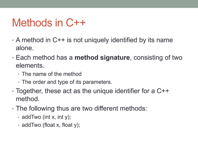 2CPP08 - Overloading and Overriding | PPT