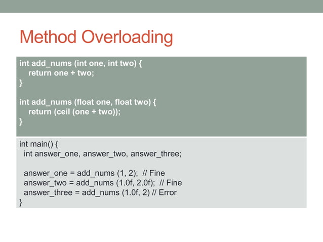 2CPP08 - Overloading and Overriding | PPT