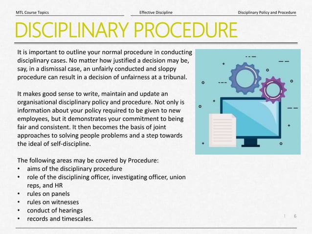 Disciplinary Policy and Procedure | PPTX | Law