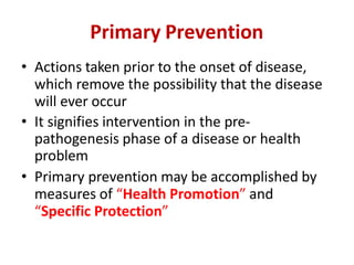 Prevention Levels to Control Disease | PPTX