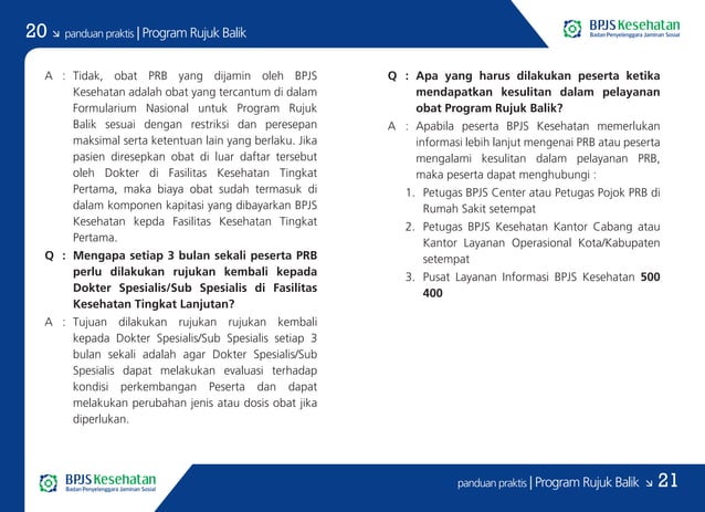 Buku Panduan Praktis BPJS Kesehatan - Program Rujuk Balik (PRB) | PDF