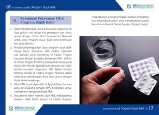 Buku Panduan Praktis BPJS Kesehatan - Program Rujuk Balik (PRB) | PDF