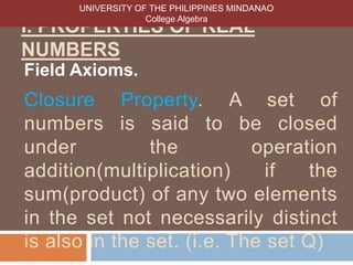 07 properties of real numbers | PPTX