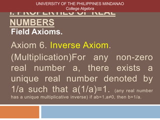 07 properties of real numbers | PPTX