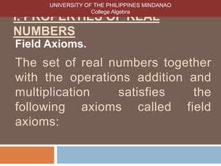 07 properties of real numbers | PPTX