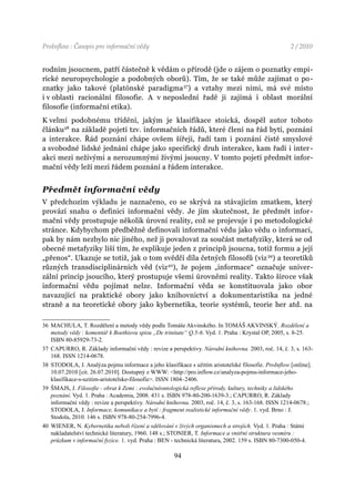 Předmět informační vědy a informační vzdělávání | PDF