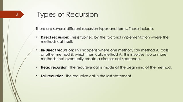 Recursive Algorithms with their types and implementation | PPTX Recursive Algorithms with their types and implementation | PPTX