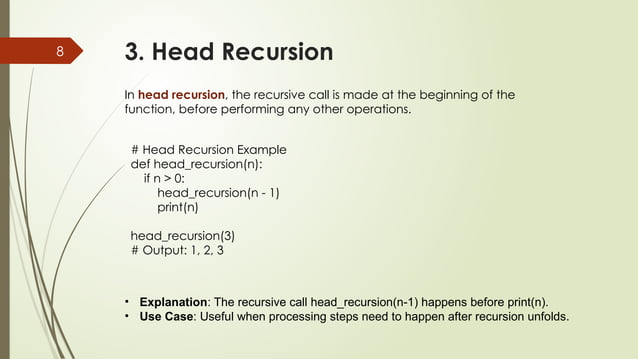 Recursive Algorithms with their types and implementation | PPT Recursive Algorithms with their types and implementation | PPT