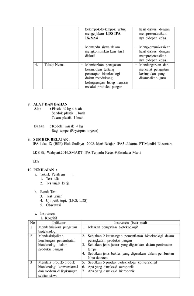 07 rpp-ipa-9-2-4-bioteknologi 9 smp | DOC