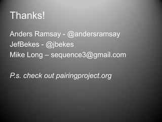 Cross-Functional Pairing: How it works and why you should be doing it - Ander Ramsay, Jef Bekes ...