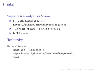 Sequence: Pipeline modelling in Pharo | PPT