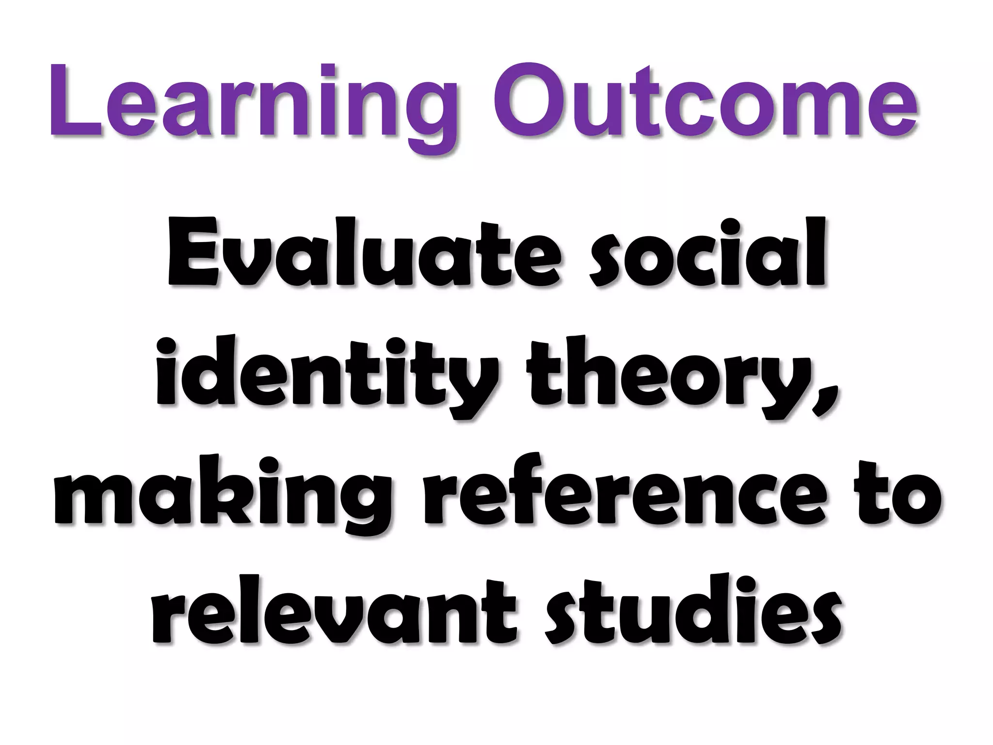 Social Identity Theory Intro | PPTX