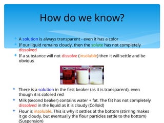 solution IGCSE chemistry- formation of solution | PPT | Chemistry | Science