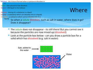 solution IGCSE chemistry- formation of solution | PPT | Chemistry | Science