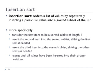 07-sorting.ppt for insertion sort and bubble sorting technquies | PPT