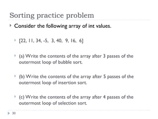 07-sorting.ppt for insertion sort and bubble sorting technquies | PPT