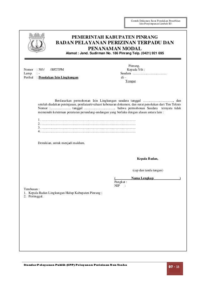 Contoh Surat Izin Lingkungan Usaha - Download Contoh Lengkap Gratis ️ Contoh Surat Izin Lingkungan Usaha - Download Contoh Lengkap Gratis ️