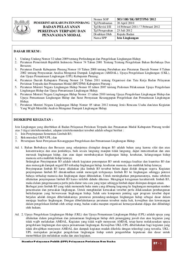 Contoh Format Surat Izin Lingkungan Untuk Usaha - Download Contoh ... Contoh Format Surat Izin Lingkungan Untuk Usaha - Download Contoh ...
