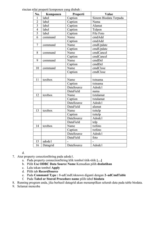step koneksi vb 6 dengan mysql | PDF