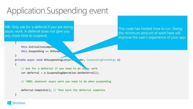 07 windows runtime app lifecycle | PPTX | Computing | Technology & Computing