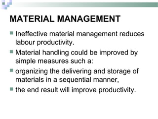 070 Material Management and Construction Productivity | PPT