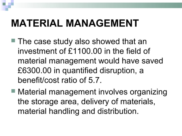 070 Material Management and Construction Productivity | PPT