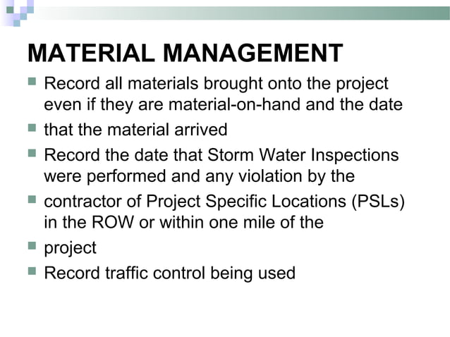 070 Material Management and Construction Productivity | PPT
