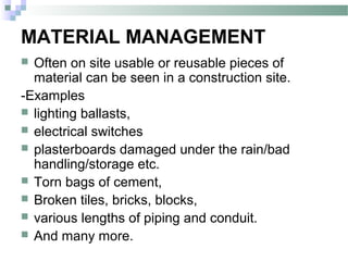 070 Material Management and Construction Productivity | PPT