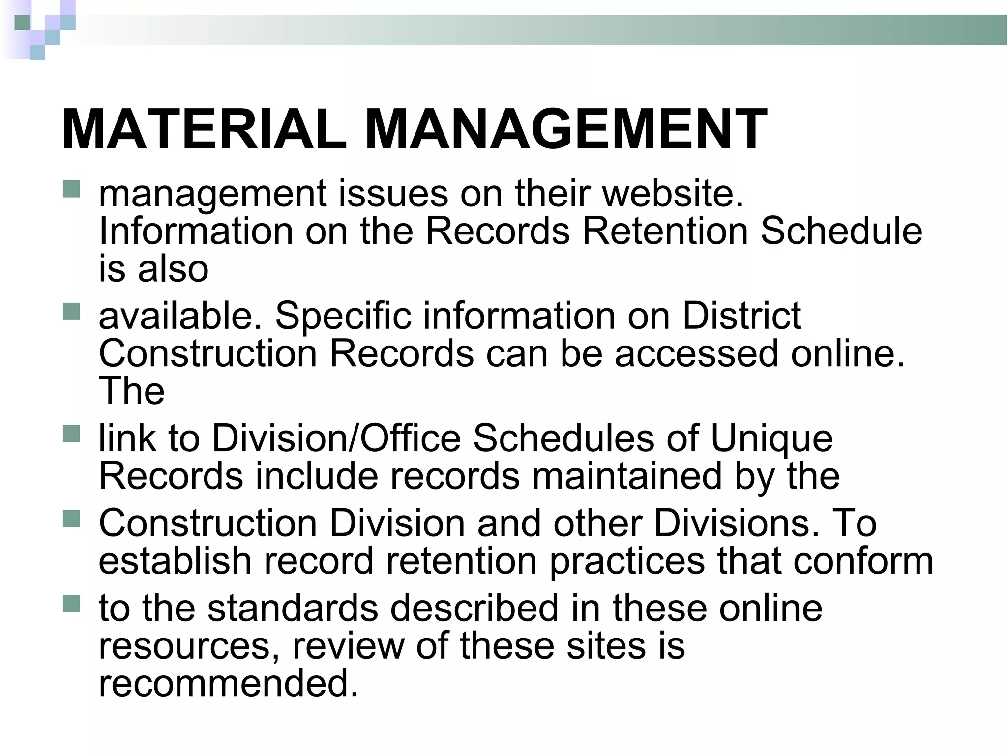 070 material management | PPT