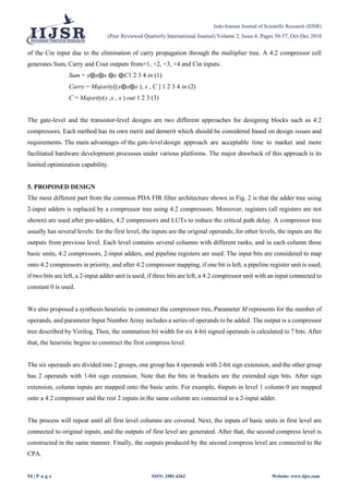 Design of 4:2 Compressor for Parallel Distributed Arithmetic FIR Filter | PDF