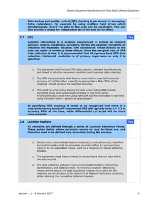 World Bank Generic Data Collection Equipment Spec - 07 01 09 Road Data Collection Equipment ...