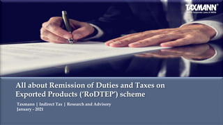All-About Remission of Duties and Taxes on Exported Products (‘RoDTEP ...