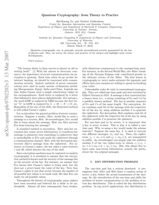 Quantum Cryptography: from Theory to Practice | PDF