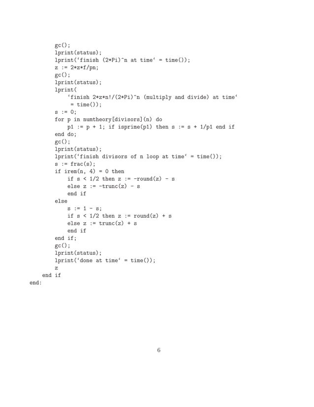 An Efficient Algorithm For The Computation Of Bernoulli Numbers Pdf